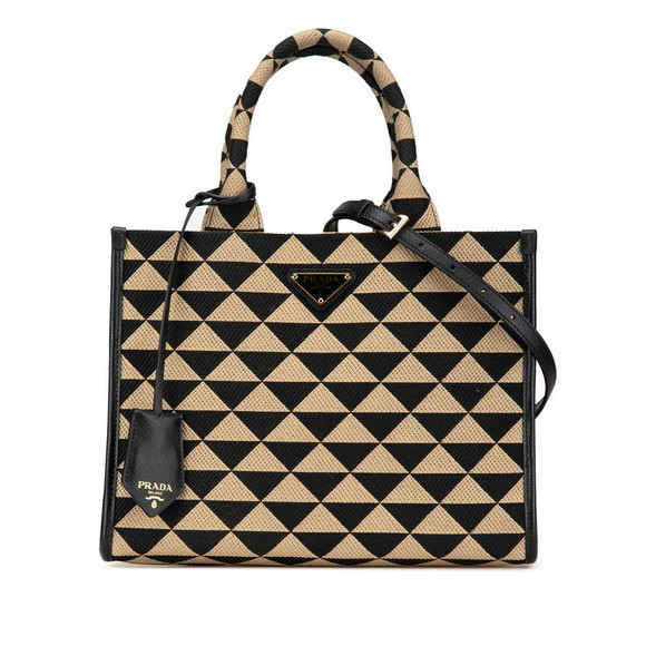 Prada | Bags | Prada Symbol Embroidered Fabric Small Triangle Shoulder ...